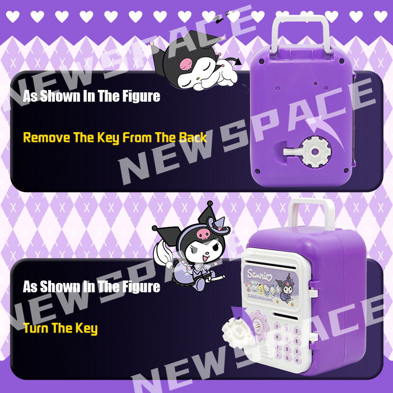 Kuromi Key Piggy Bank Toys For Kids Labubu Tabung Duit Kanak Kanak ...