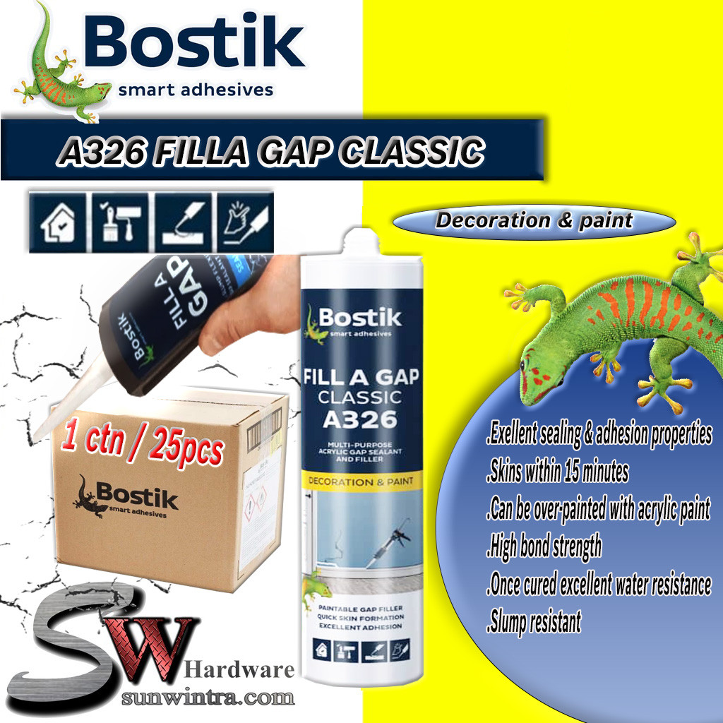 1CTN/BOX Bostik A326 Fill A Gap Classic Silicone 450gm l All Purpose ...