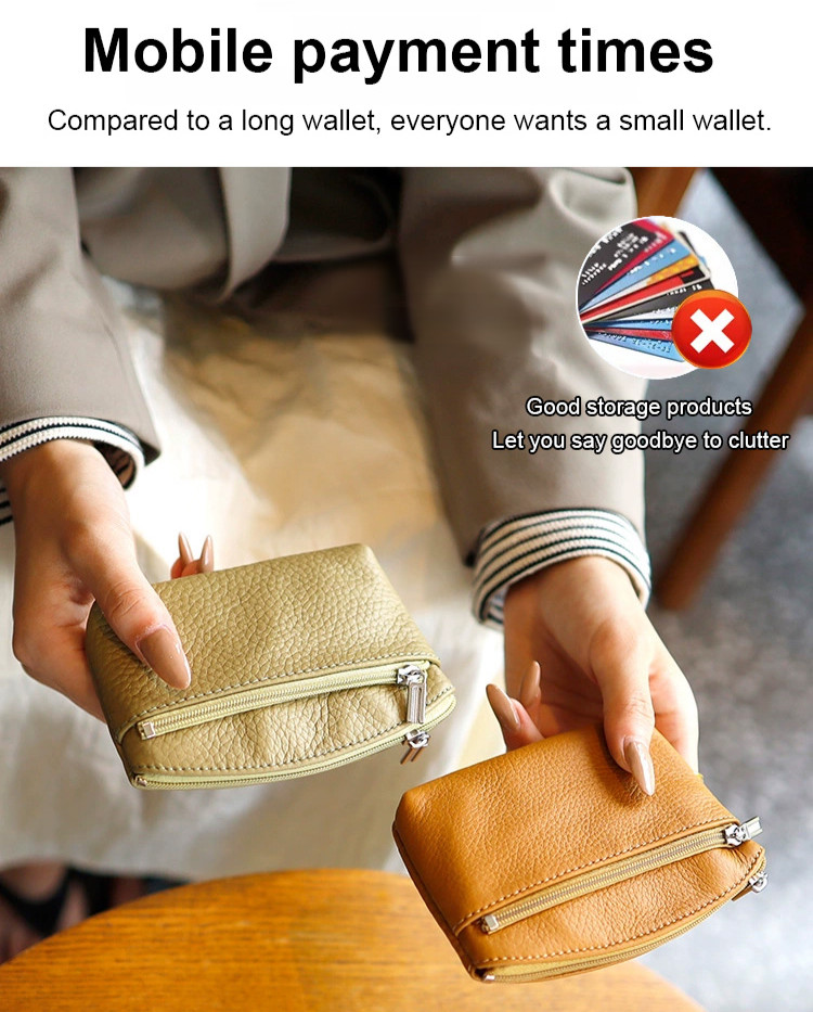 Cowhide Coin Key Bag Portable Ultra-Thin Pocket Soft Leather Key ...
