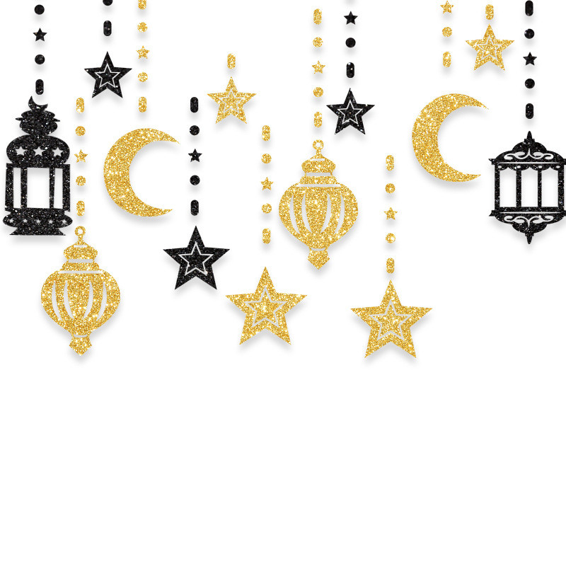 [6Pcs=1set] 2025 Hari Raya Iridescent Garland Holographic Decorations ...