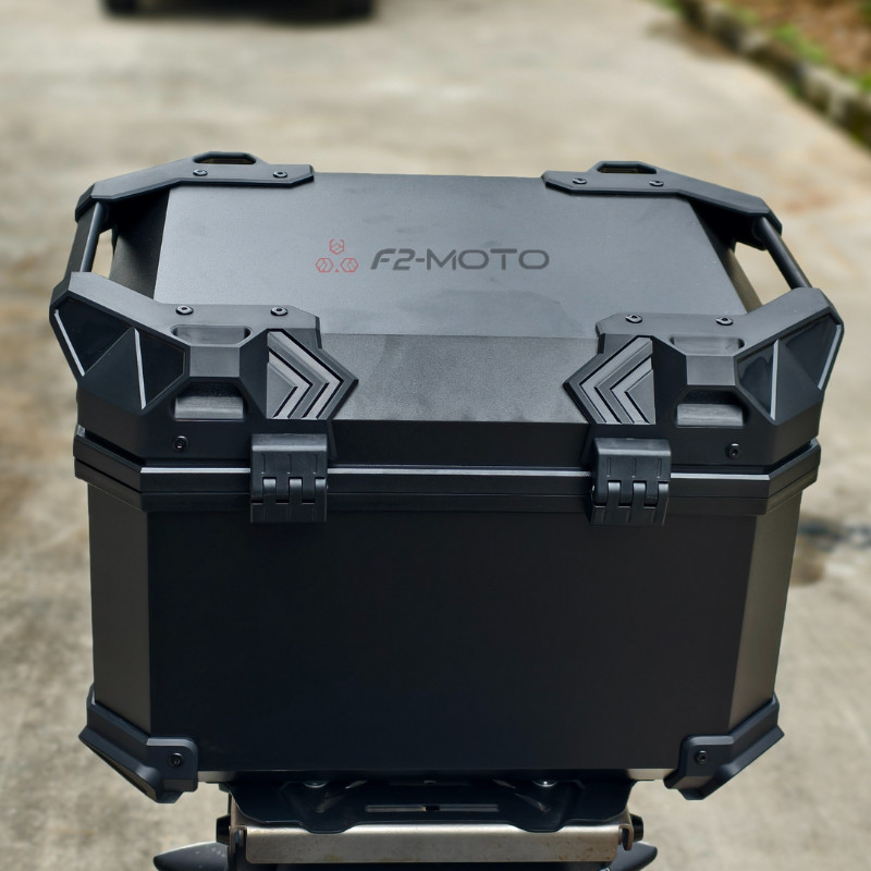 F2-MOTO Top Box 45L Triple Black ,hitam putih ,ABS,universal box ...
