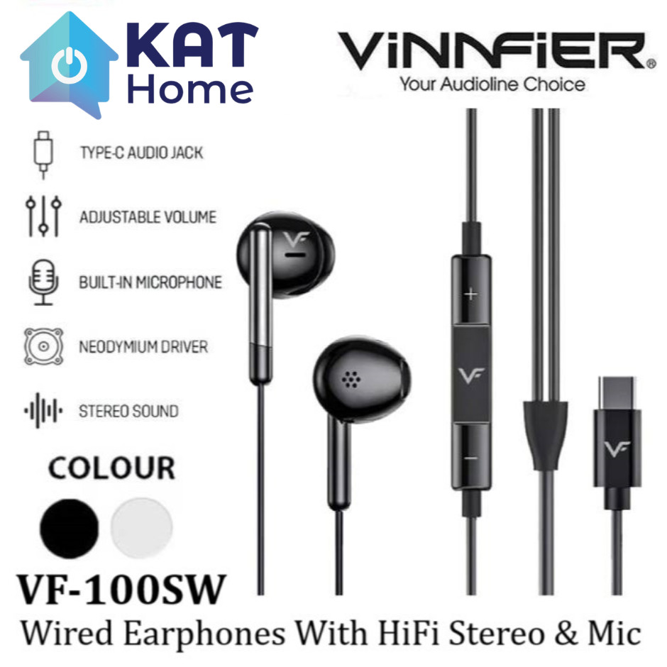 VINNFIER VF-100SW WIRED EARPHONES TYPE C WITH HIFI STEREO & MIC ...