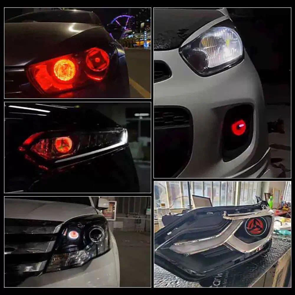12V Dynamic Devil Eyes LED Car Lights 3 Inch Remote Control Eyes ...