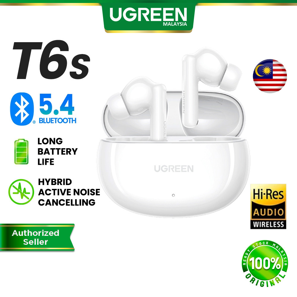 UGREEN HiTune T6s Hybrid ANC TWS Wireless Earbuds Active Noise Cancelling Bluetooth 5.4 Earphone ...