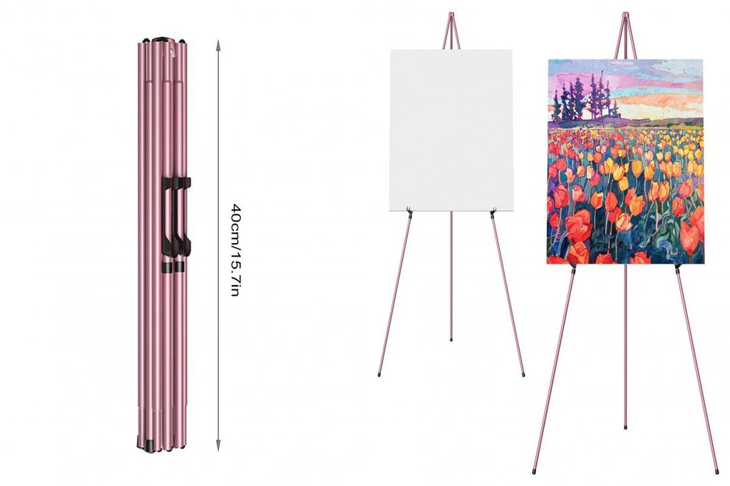 Travel-friendly Art Easel Foldable Display Stand Portable Metal Tripod ...