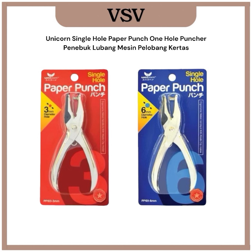 Unicorn Single Hole Paper Punch One Hole Puncher Penebuk Lubang Mesin ...