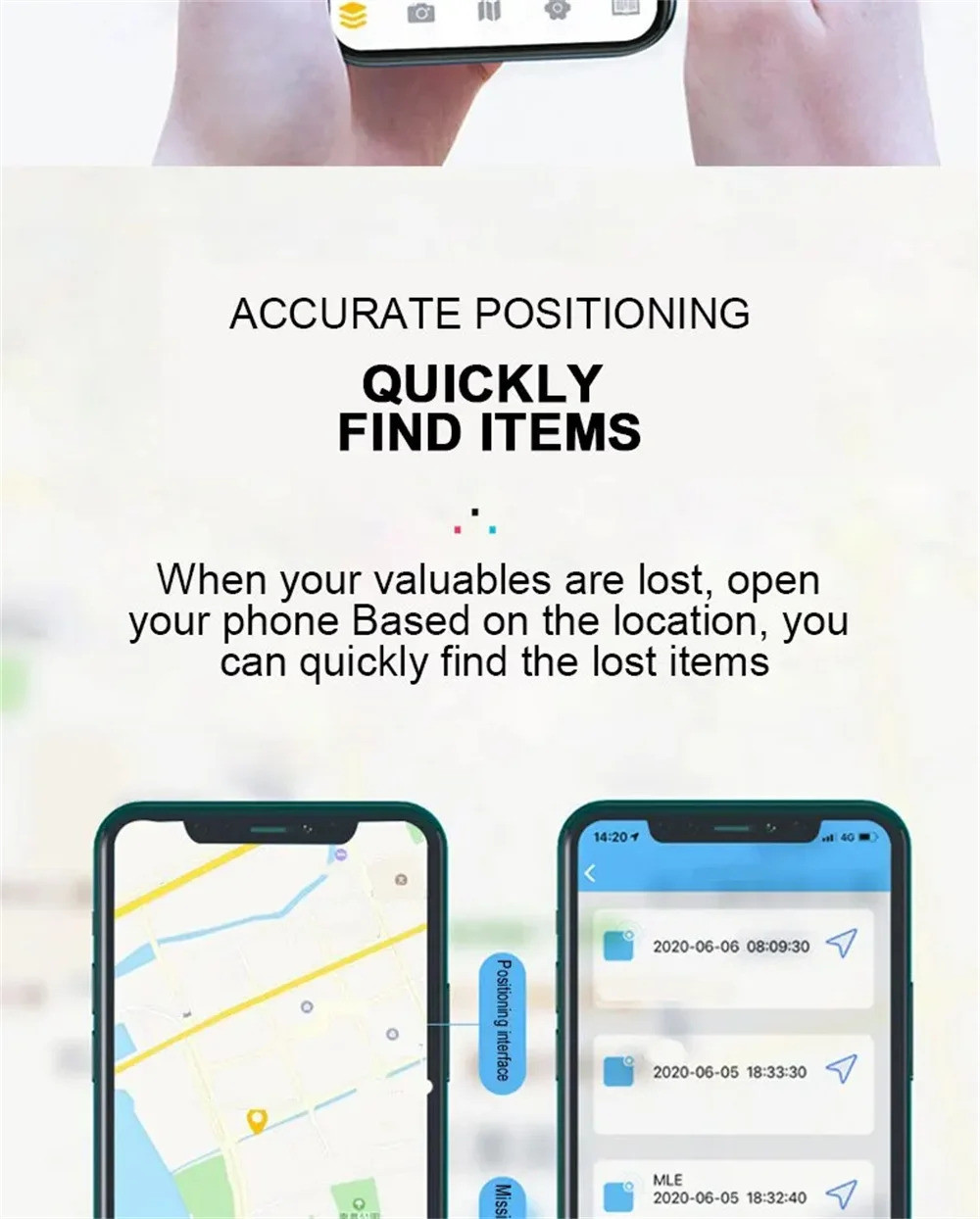COD GPS tracker Mini smart pet Anti Lost alarm wireless child bag Key ...