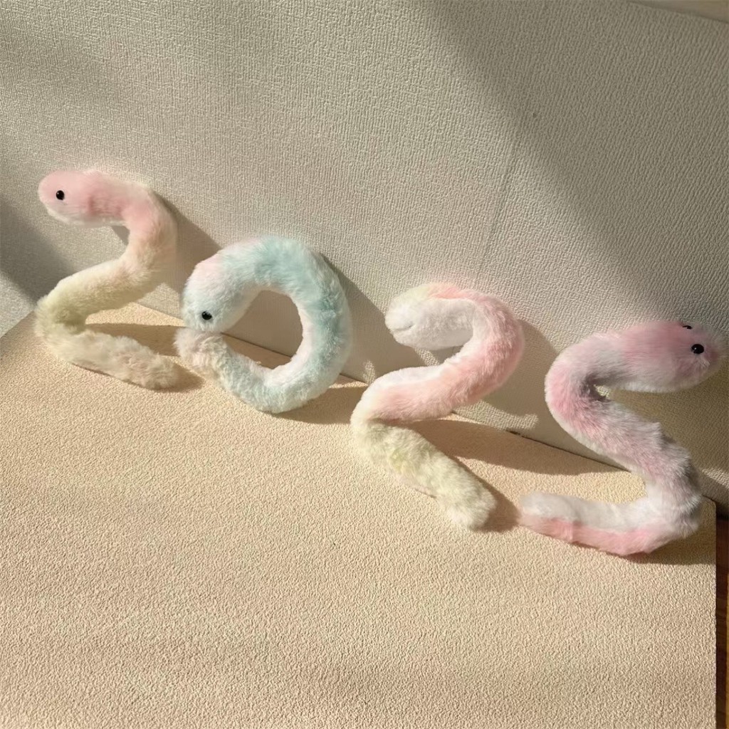Cute Rainbow Snake Mascot Short Haired Velvet Snake Doll Fashion Snake ...