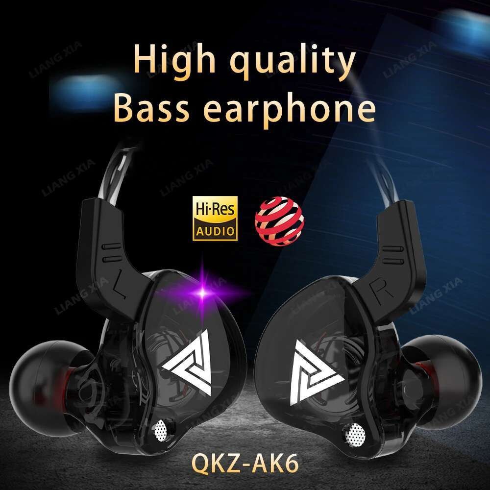 Original Qkz Ak6 Dynamic Copy Driver Hifi Heavy Duty Bass In Ear Gaming ...
