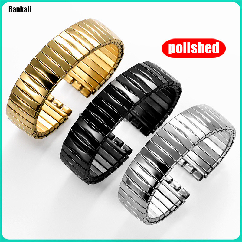 17mm 20mm for Swatch Elastic Stainless Steel Watch Strap Metal Polished ...