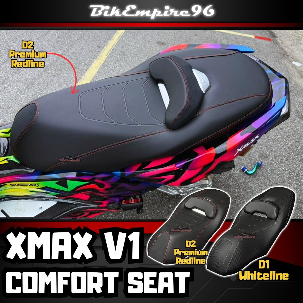 Xmax V1 Comfort Seat Premium Red Line And D1 White Line Comfort Seat ...
