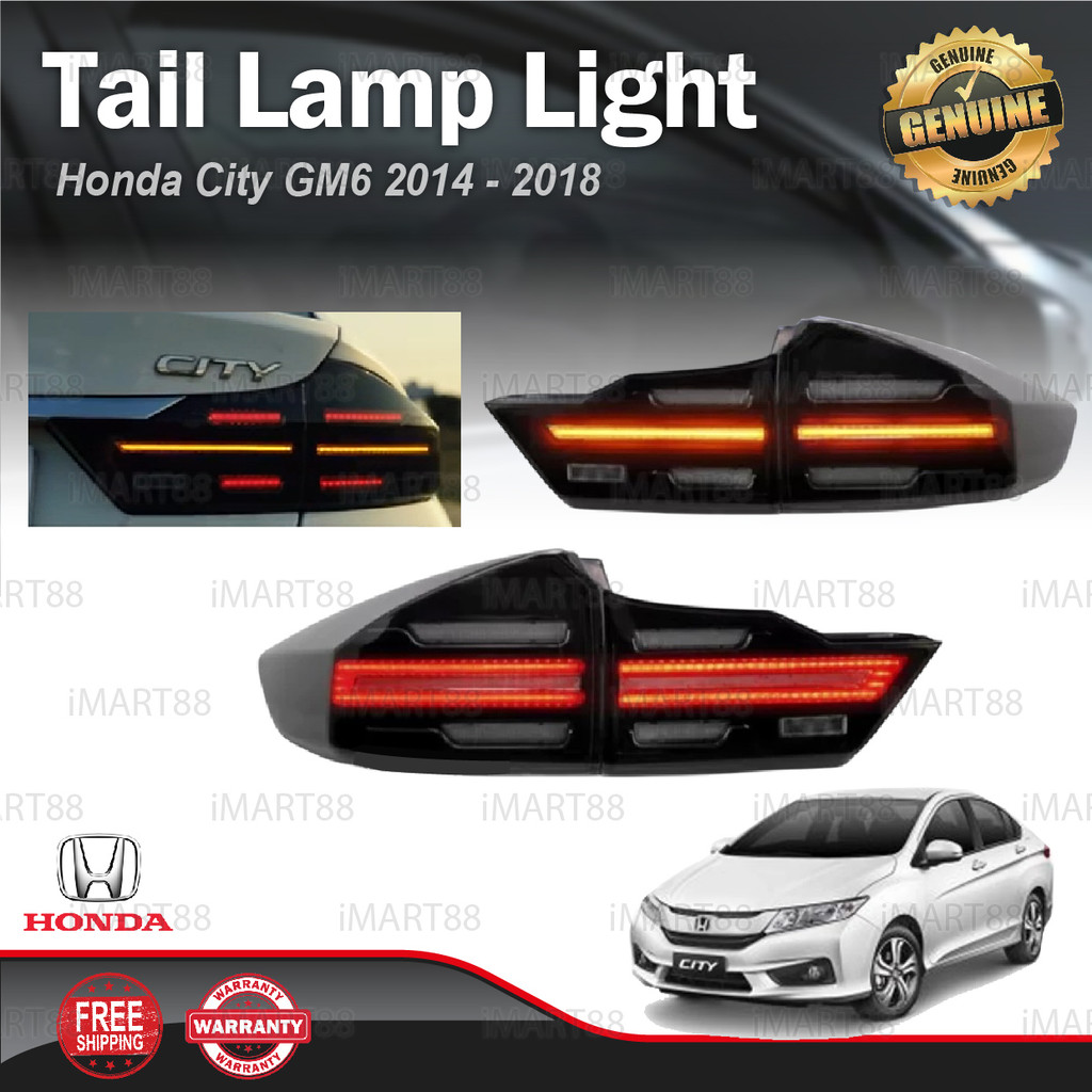 Tail Lamp Light Red Smoke Honda city GM6 2014 2015 2016 2017 2018 Lampu ...