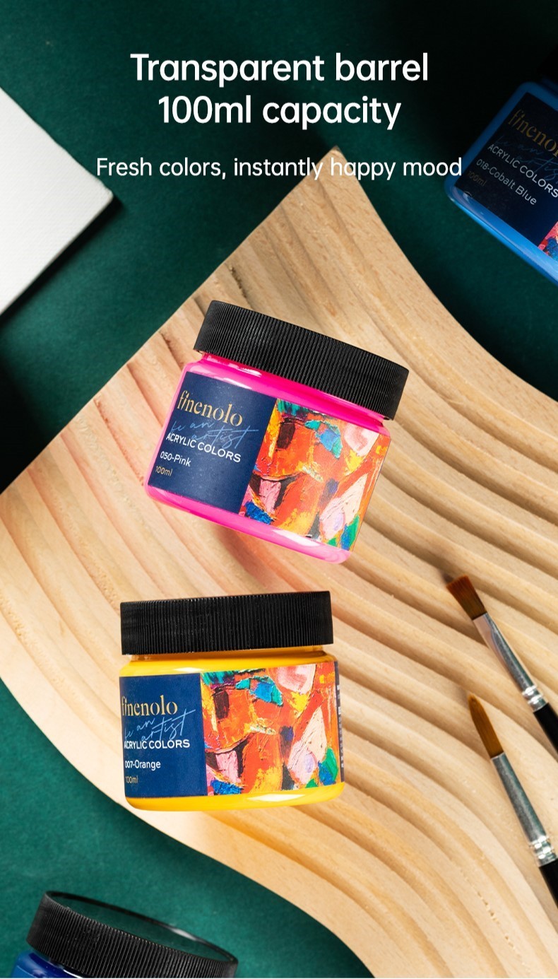 Deli Finenolo Acrylic Paint Colors (100ml) Cat Akrilik Waterproof ...