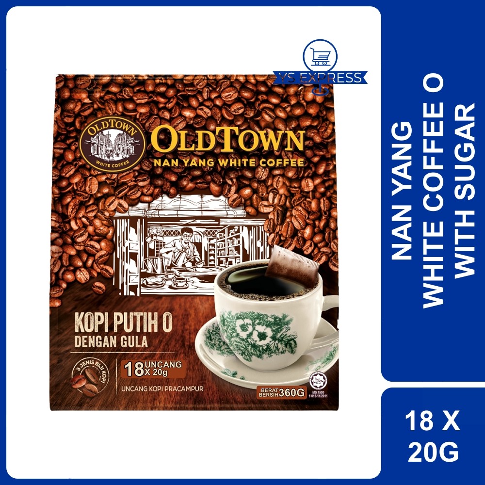 OLD TOWN 2in1 Nan Yang Roasted White Coffee O with Sugar Added 18 X 20G ...