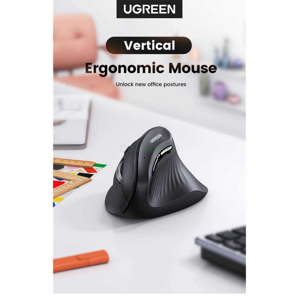 UGREEN Vertical Mouse Wireless Bluetooth5.0 2.4G Ergonomic 4000DPI 6 ...