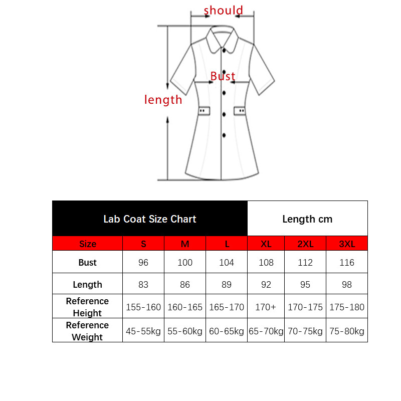 Free Name Scrub Suit Lab Coat Lab Gown for Women Doctor Short Sleeve ...