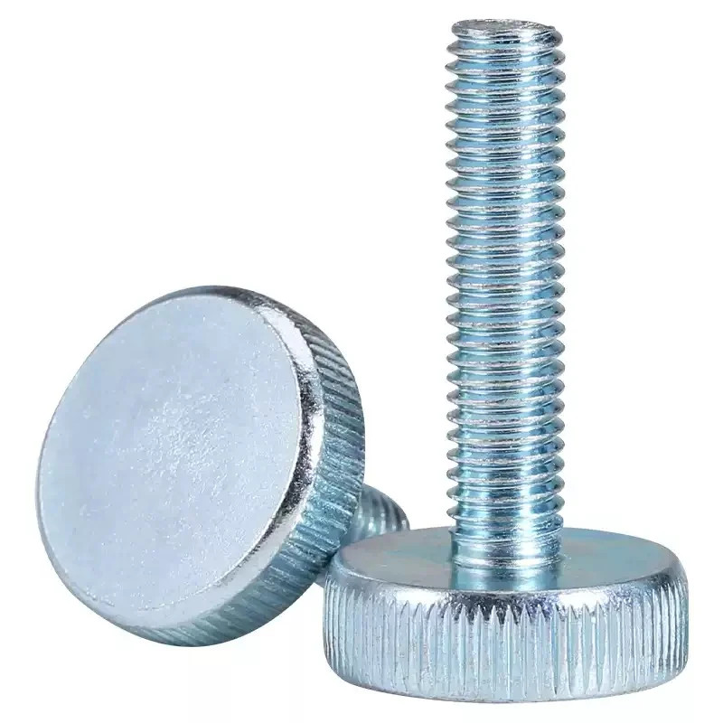 M3 M4 M5 M6 M8 M10 Zinc Plated Carbon Steel Knurl Flat Head Hand Tighten Thumb Screw Curtain ...