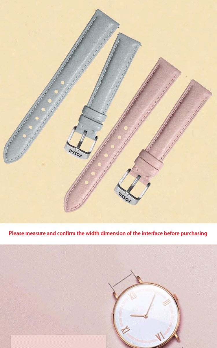 Apply To FOSSIL Leather Watch Strap 12mm 14mm 16mm 18mm 20mm 22mm 24mm ...