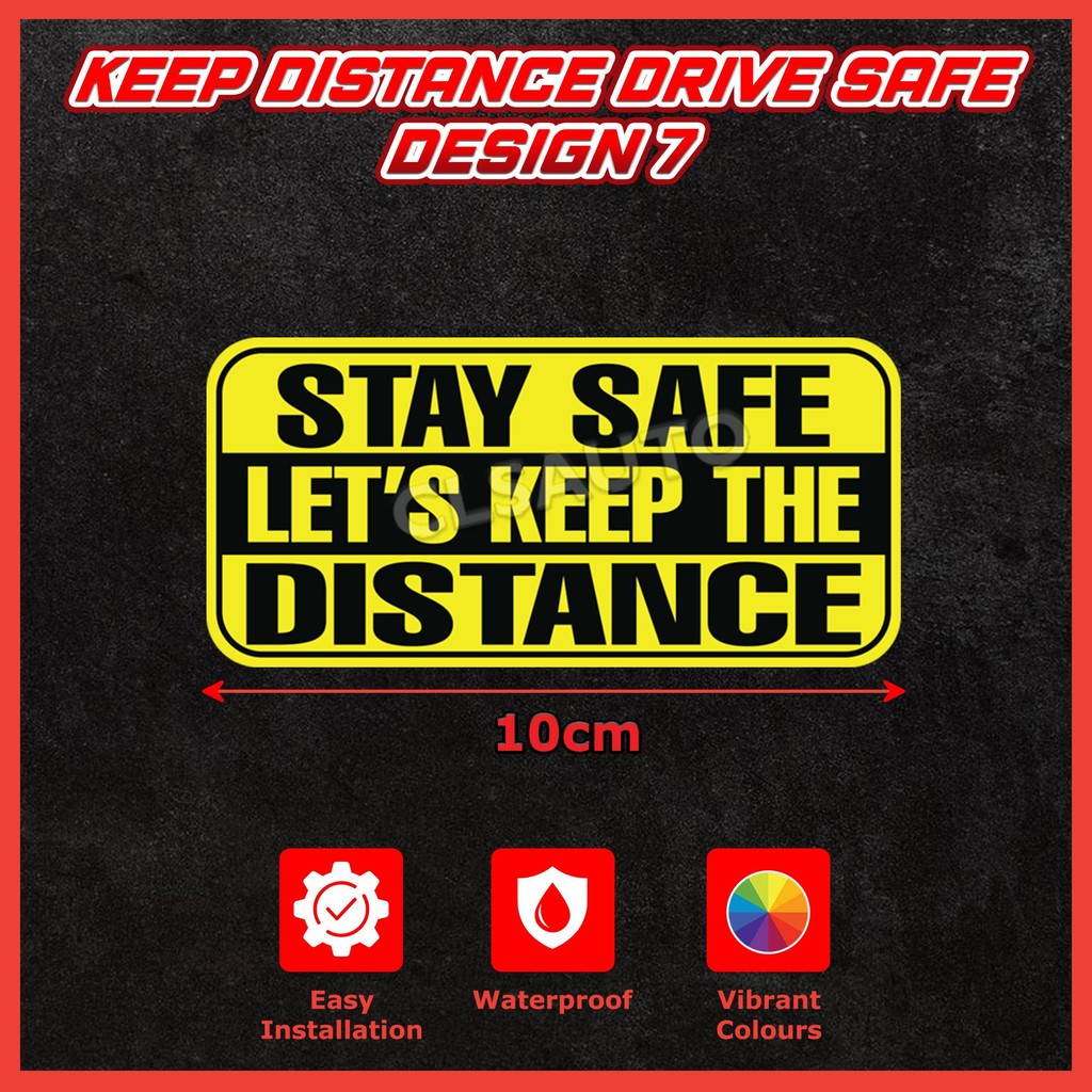 Drive Safe Keep Distance Car Sticker Caution [Multiple Designs ...