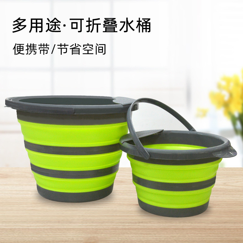 Foldable Bucket with Water Filter Board Outdoor Camping Fishing Bucket ...