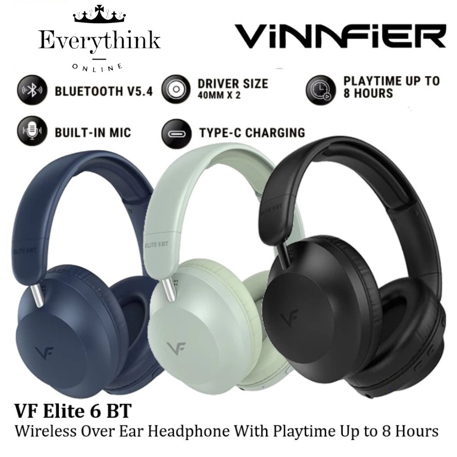 VINNFIER VF ELITE 6 BT WIRELESS BLUETOTH HEADPHONE WITH / FOLDABLE ...