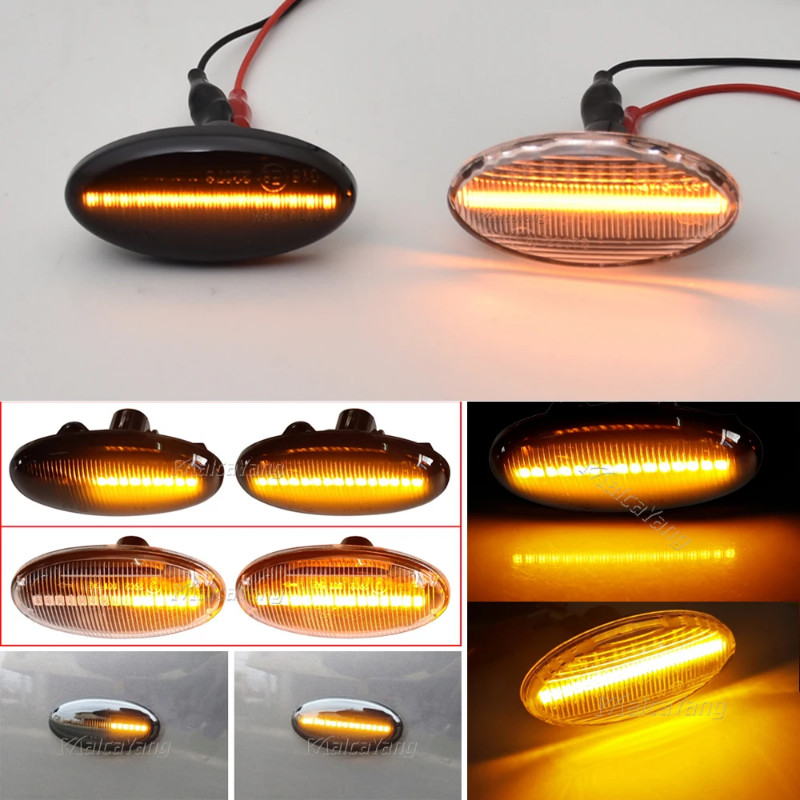 2Pcs LED Dynamic Side Marker Turn Signal Light Sequential Blinker Lamp ...