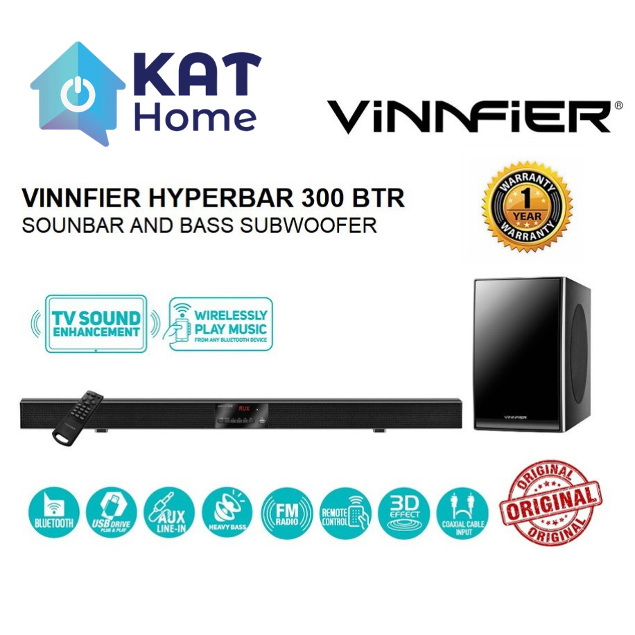 VINNFIER HYPERBAR 300 BTR BLUETOOTH LED DISPLAY SPEAKER SOUNDBAR WITH ...
