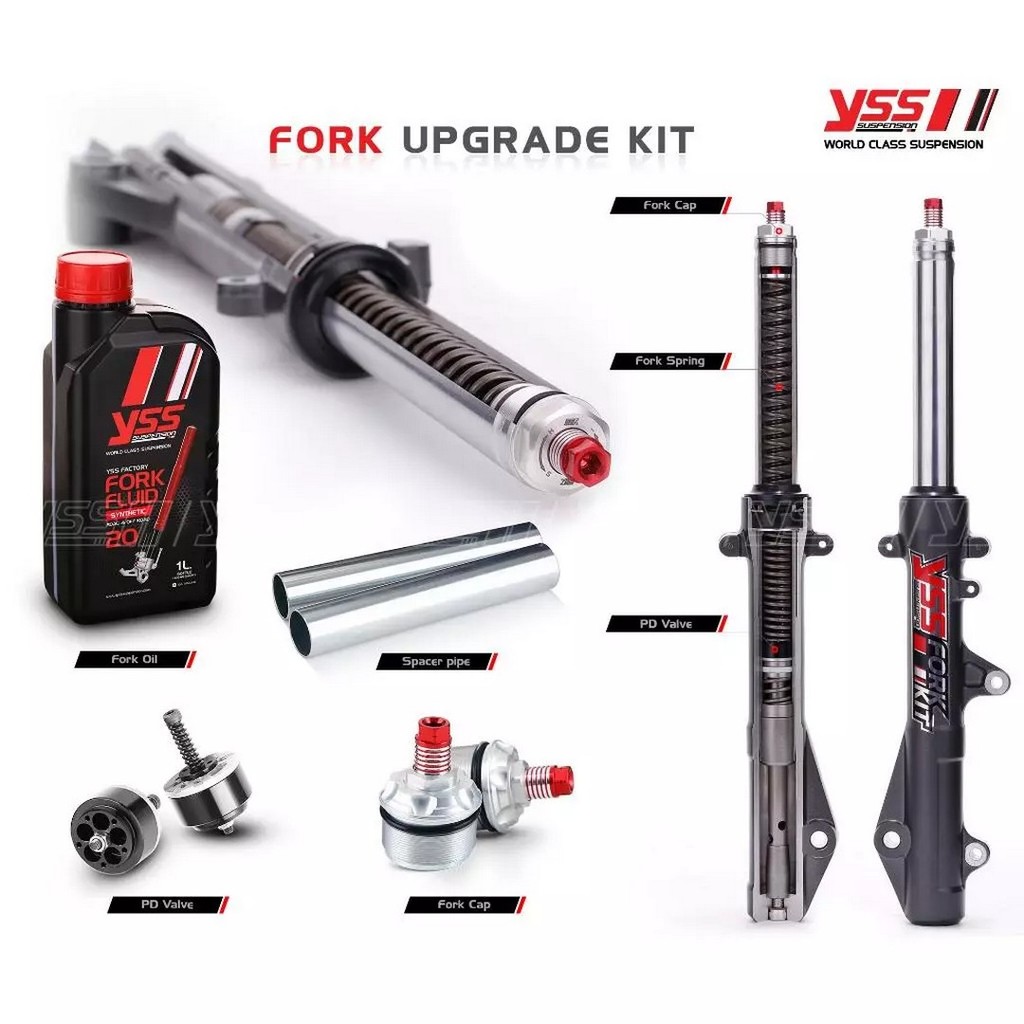 YSS Front FORK UPGRADE KIT HONDA FORZA300 Year 2018-2020 FORZA350 2020 ...