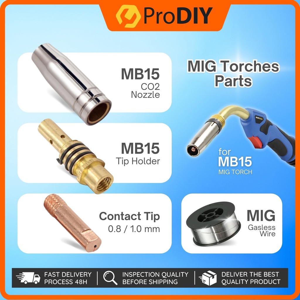 MB15 MIG CO2 Welding Torch of Chrome Conical Nozzle / Shield Cup / Gas Nozzle / Welding Wire ...
