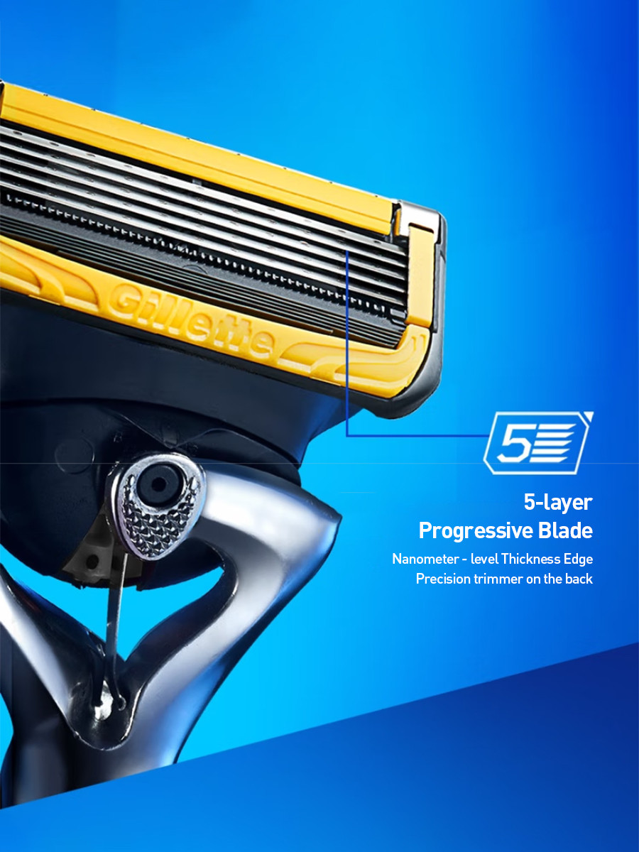 Gillette Fusion ProGlide Shield Razor 5-layer Double Lubrication Strips ...