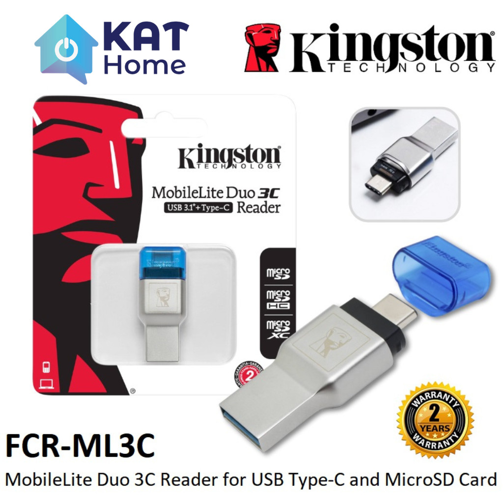 KINGSTON MOBILELITE DUO 3C READER FOR USB-C AND MICROSD CARD WITH DUAL ...
