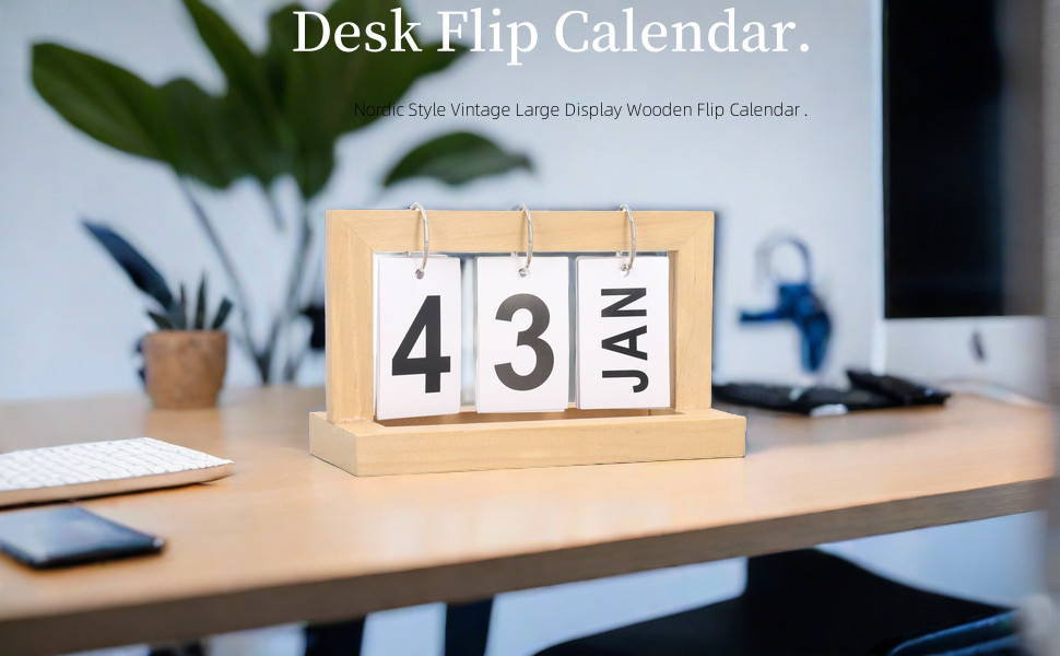 BSU Stylish Desk Table Calendar Simple Nordic Kalendar Meja Kayu Boleh ...