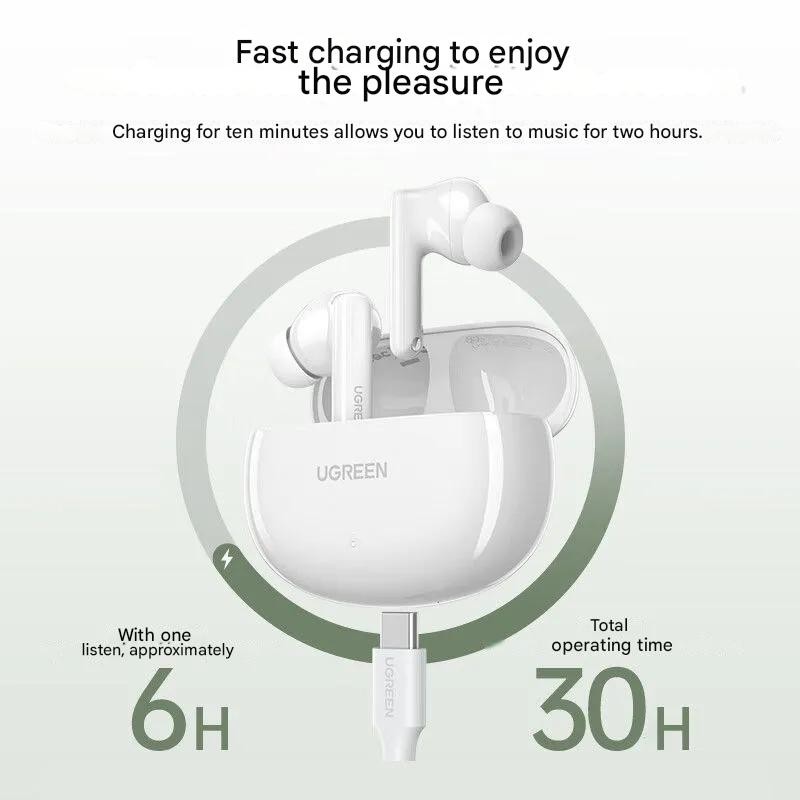 UGREEN HiTune T6s Hybrid ANC TWS Wireless Earbuds Active Noise Cancelling Bluetooth 5.4 Earphone ...