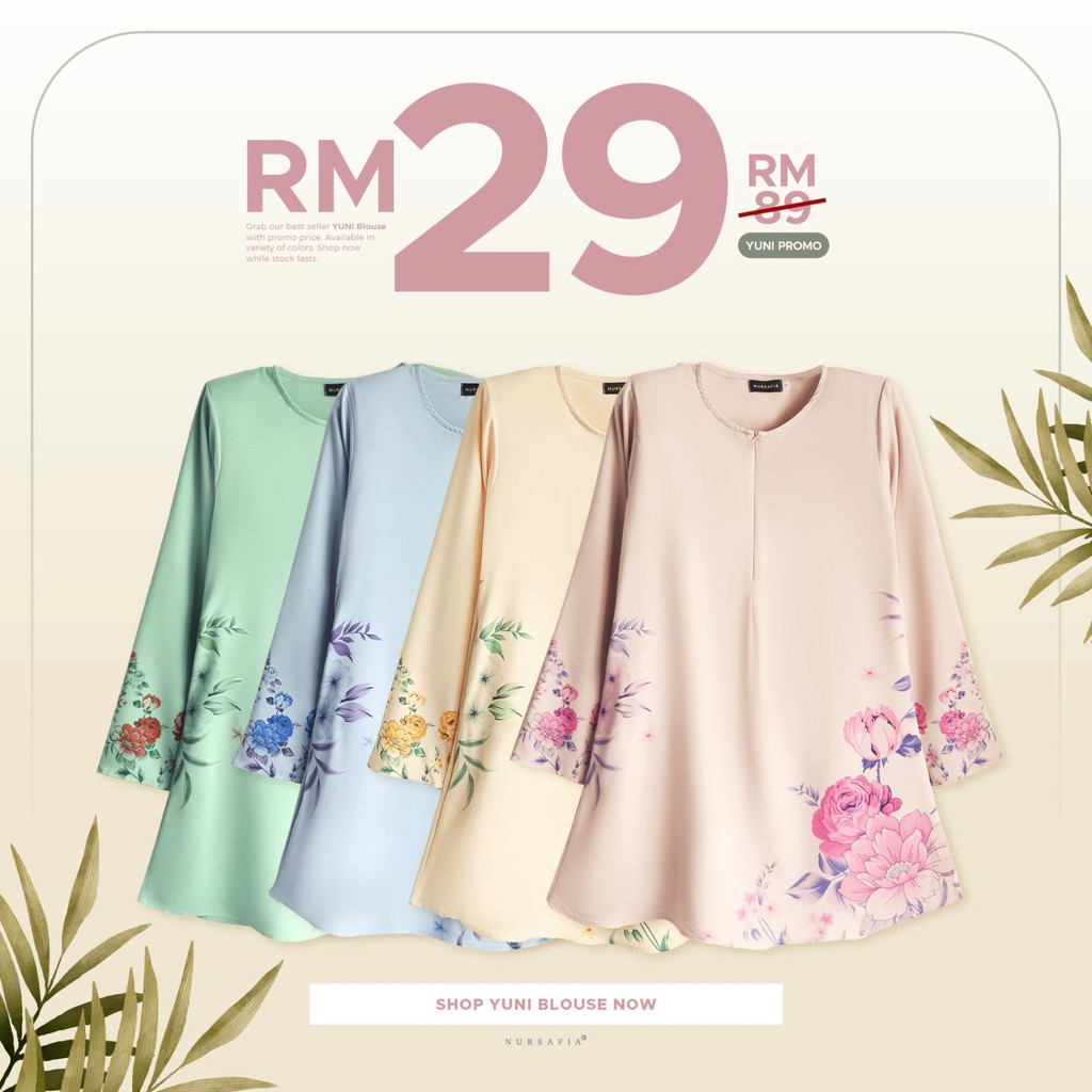 🌸 Blouse Yuni V5 - Koleksi Flora yang Sopan & Anggun 🌸 MUSLIMAH BLOUSE ...