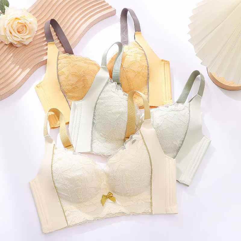 Ready Stock *34AB~40C* Women Bra Lace Bra Wireless Push Up Bra Corset ...