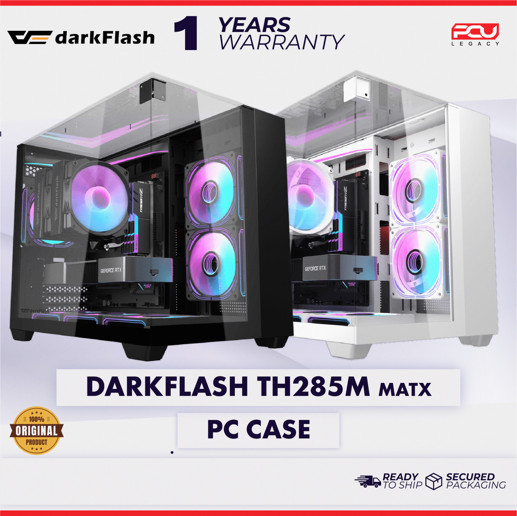 Aigo DarkFlash TH285M MATX PC Case - BLACK / WHITE | Shopee Malaysia