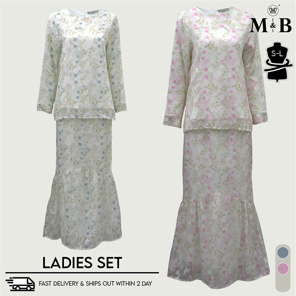 MNB LACE COLLECTION : Raya Set (1803) Baju Kurung Raya Modern Set Kain ...