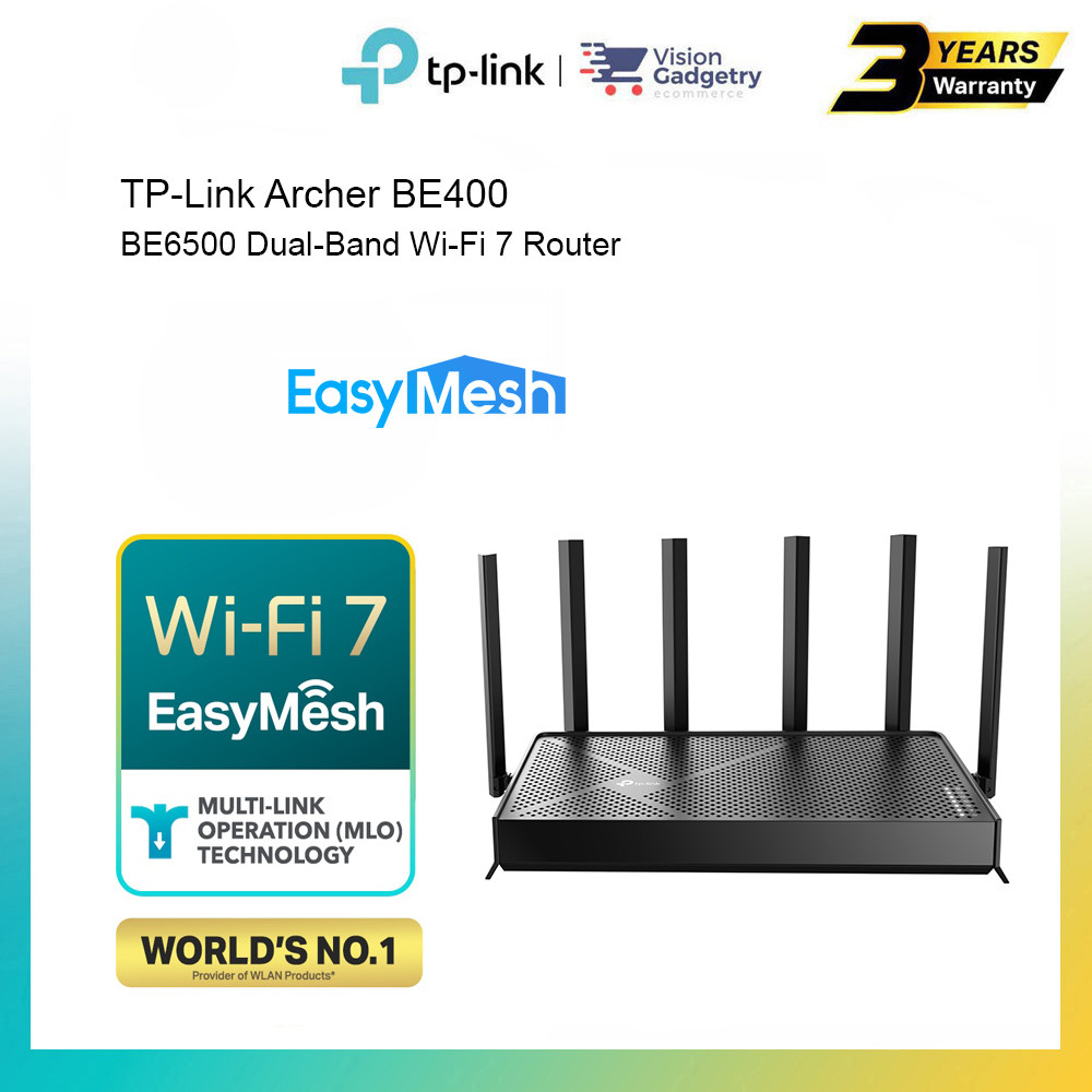 TP-Link Archer BE400 BE6500 Dual Band WiFi 7 Router | Shopee Malaysia
