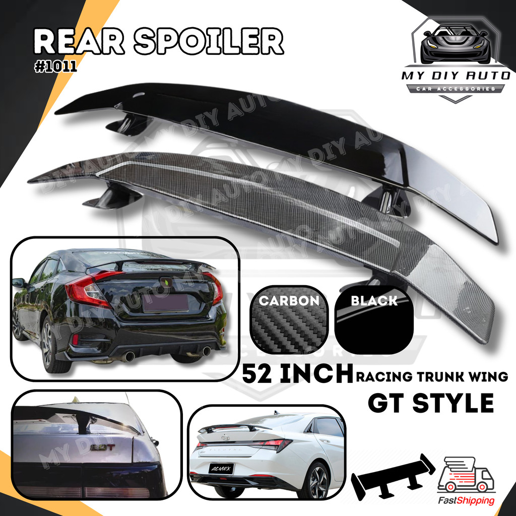 UNIVERSAL REAR SPOILER 52inch ABS REAR TRUNK SPOILER WING INSTALL ...