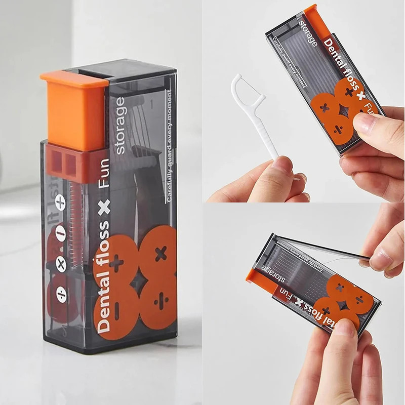 Portable Floss Dispenser Includes Floss Automatic Ejectable Floss Oral ...