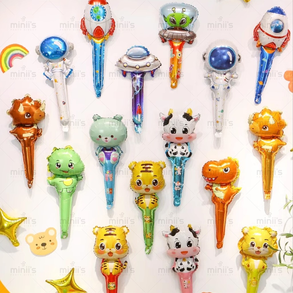 MINIIS PARTY 1Pc Handheld Balloon Belon Cartoon Hand Ballon Hand Held ...