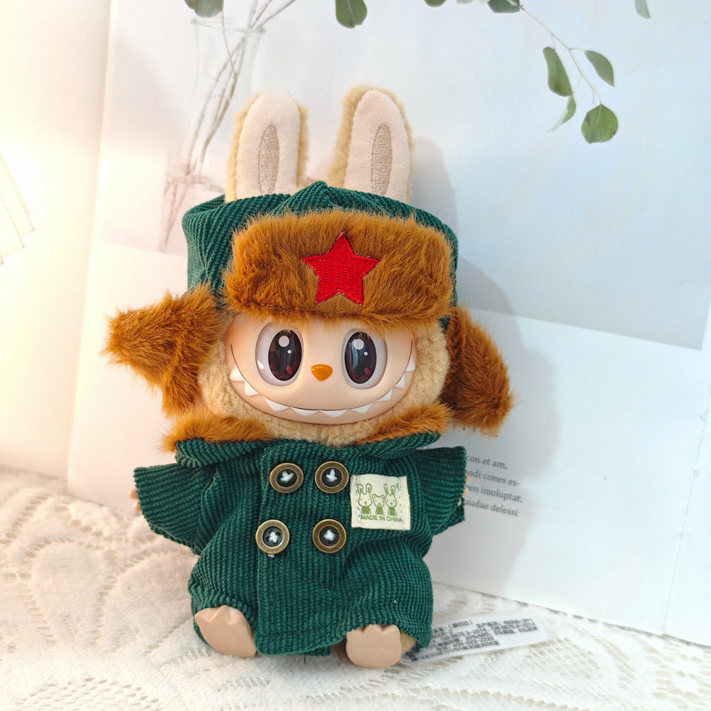 Labubu V1/V2 Hanging Clothes, Winter Coat Chinese Snow Hat for 15~17CM ...