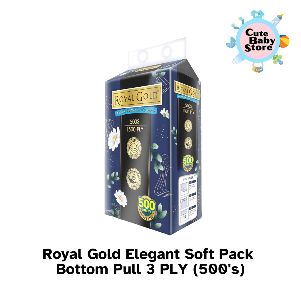 Royal Gold Elegant Soft Pack Bottom Pull 3 PLY (500's) | Shopee Malaysia