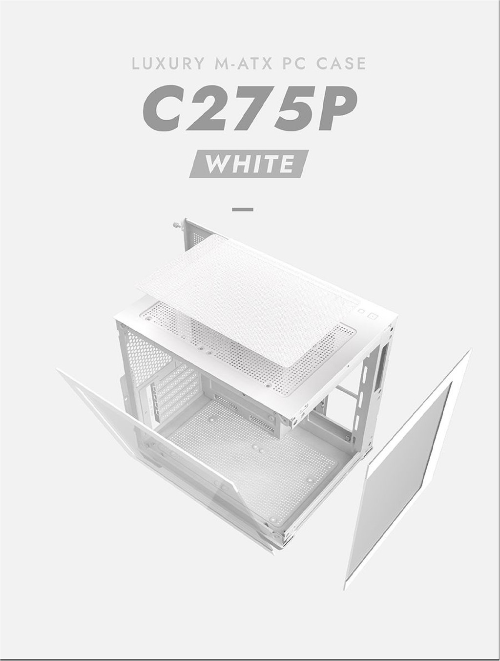 DARKFLASH C275P DUAL CHAMBER MATX PC CASE - WHITE | Shopee Malaysia