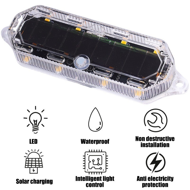 1/2/4pcs Motorcycle Anti Rear End Light - Solar Car Strobe Flashing ...
