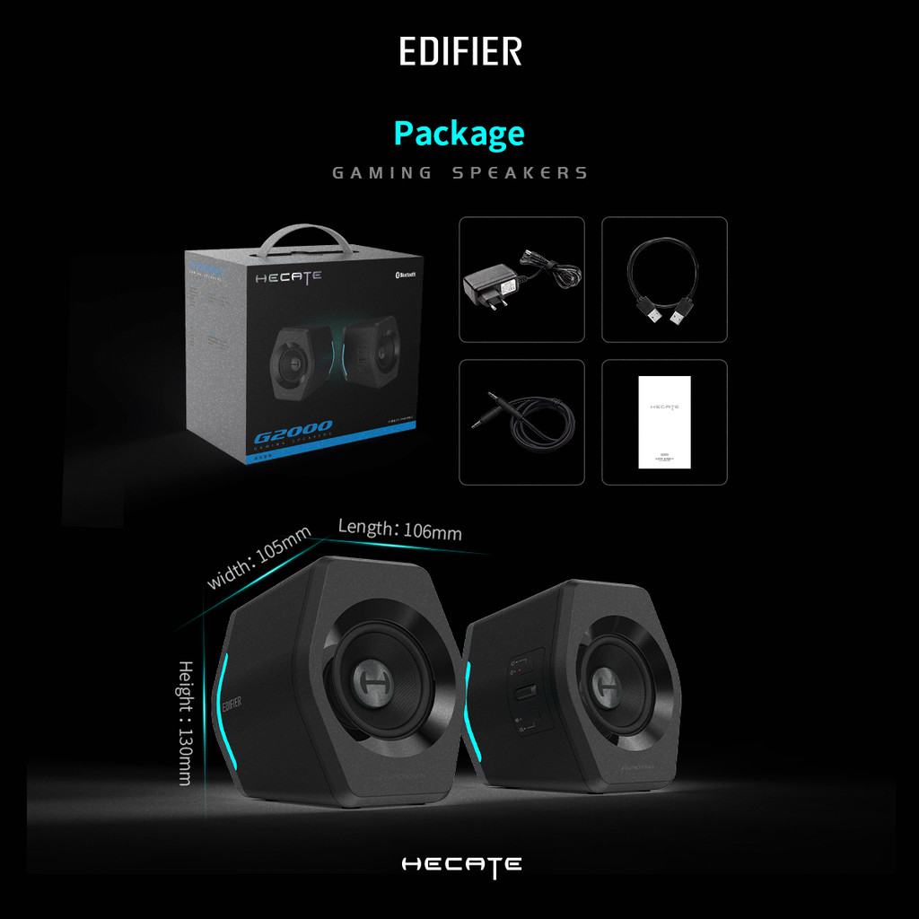 Edifier Hecate G2000 Gaming Speakers - Bluetooth V5.1 | RGB Lighting ...