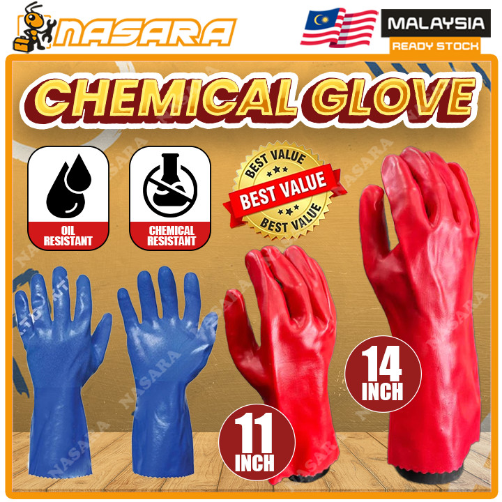 Nasara Heavy Duty Nitrile Seamless Hand Gloves For Chemical And Oil ...
