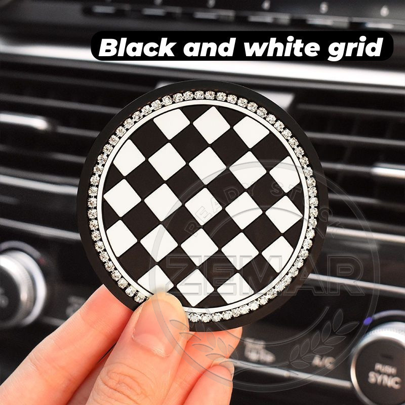 1/2Pcs Ford Car Water Cup Pad Inlaid Diamond Anti-Slip Rubber Pad ...