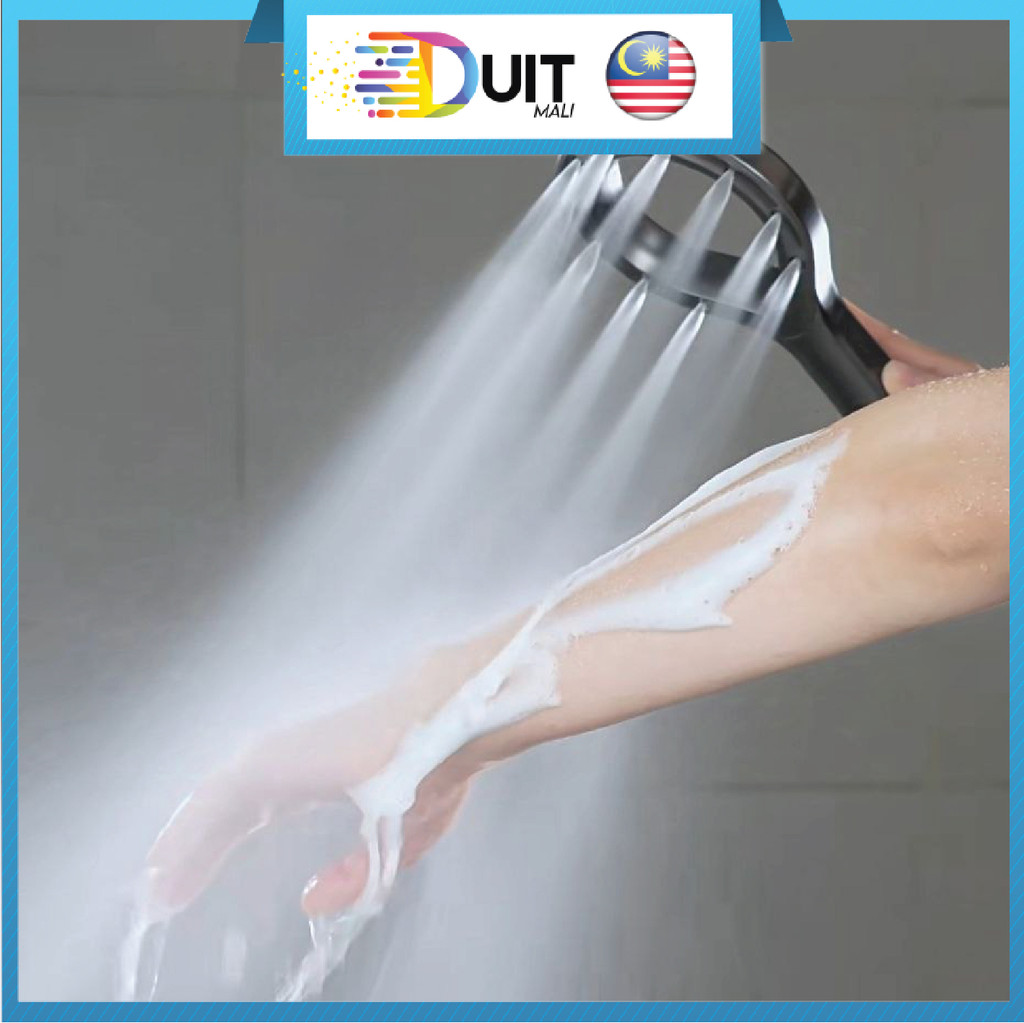 DM High Pressure Shower Head Heart Ring Spray Booster Shower Bathroom ...