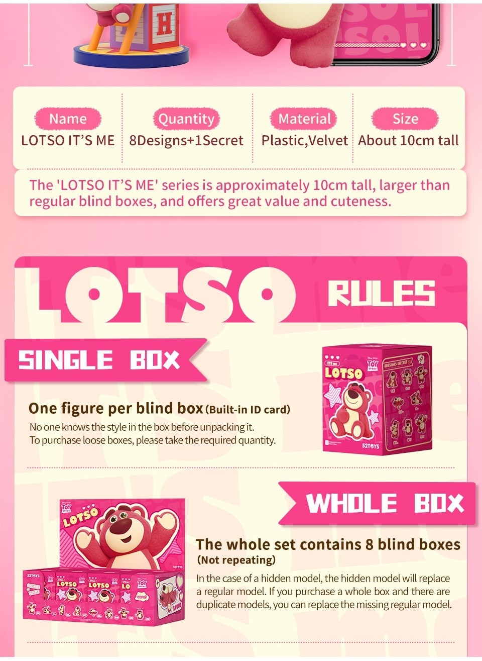 52TOYS Disney Lotso It's Me Series Blind Box Toy (Random Unit Sealed In ...